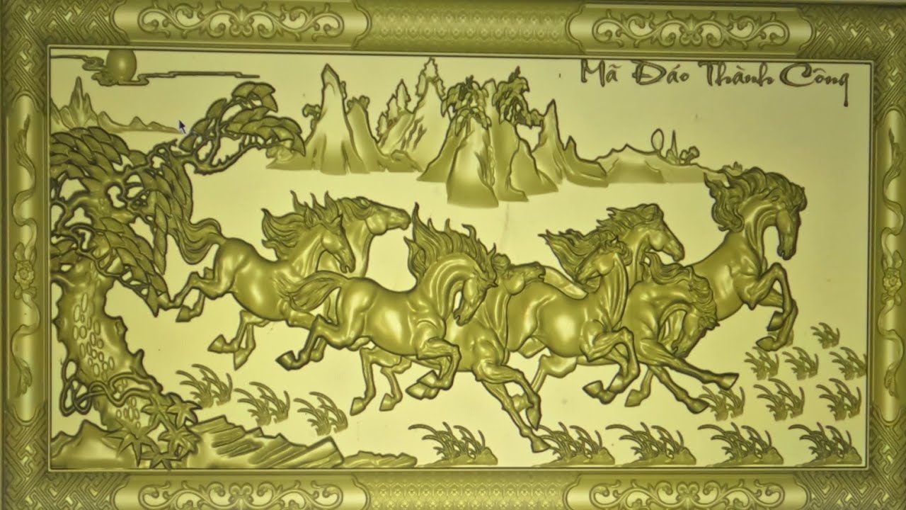 CNC wood engraving: Masterpiece sculpture of 8 horses ...