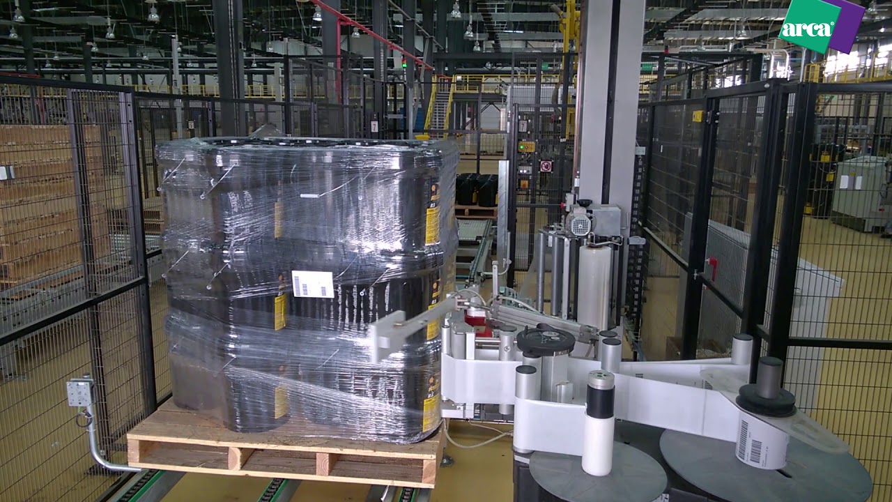 Evolution Pivot Long Arm: Label Application for Pallet - YouTube