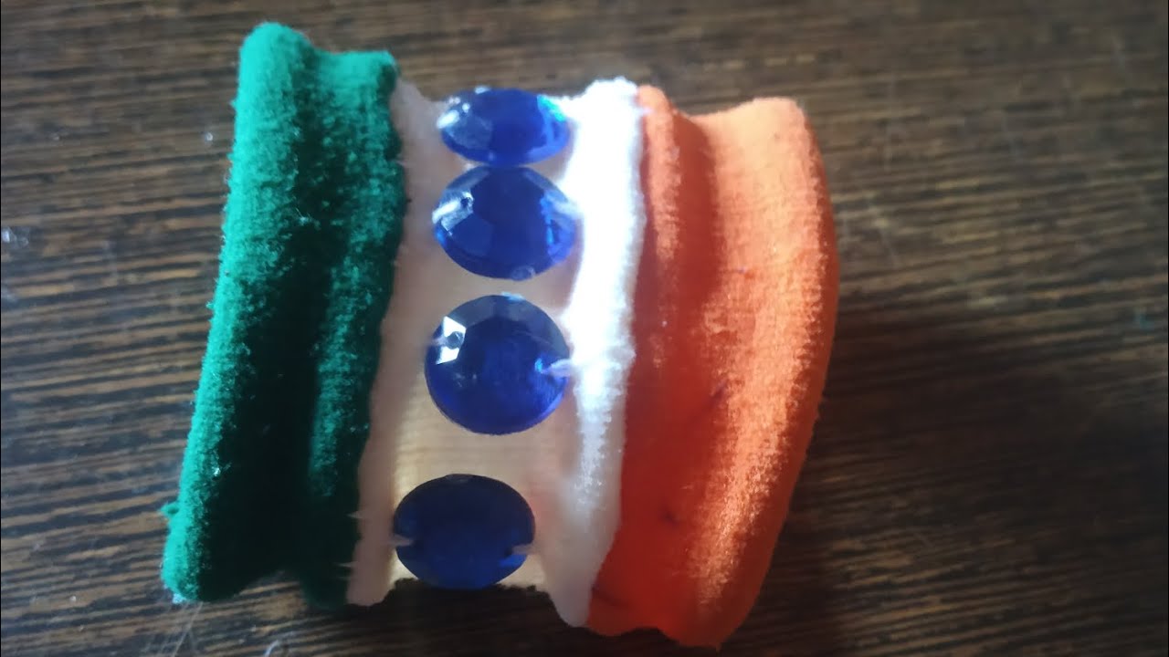 diy tricolor hand band 🇮🇳🇮🇳🇮🇳🇮🇳🇮🇳//easy diy// #video #yt #trending # ...