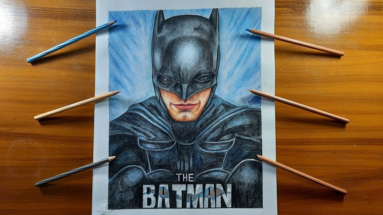 How to Draw Batman (Robert Pattinson) | Freehand Outline Technique ...