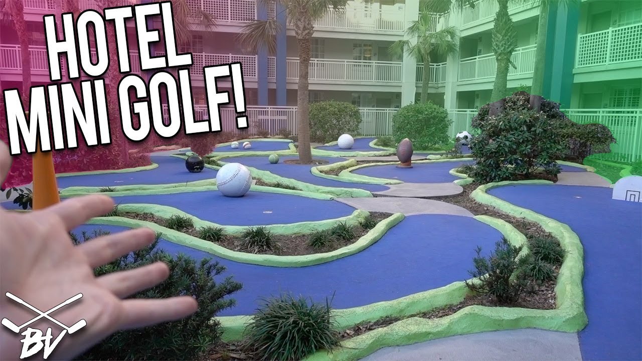 THERE'S A MINI GOLF COURSE INSIDE OUR HOTEL! | Brooks Holt - YouTube