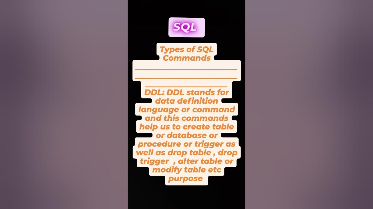 "SQL Commands Uncovered: Master DDL & Define Your Data!" - YouTube