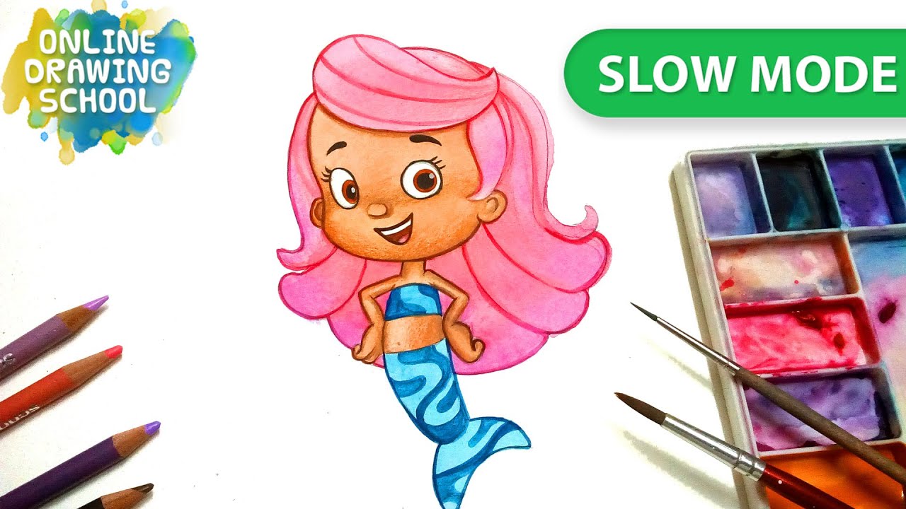 How to #Draw #Molly from #Bubbleguppies - Slow mode - YouTube