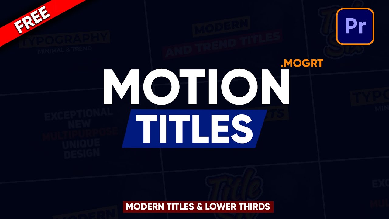 FREE Motion Title Animation Pack | Premiere Pro Template/Preset ...