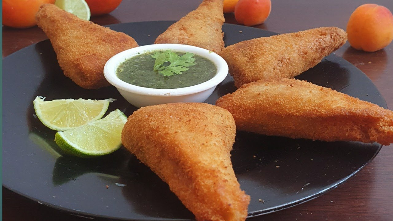 Crispy stuffed bread cones - YouTube