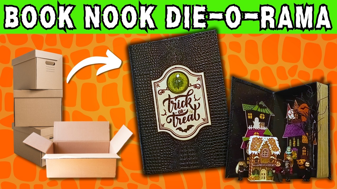 Spooky Halloween DIY Book Nook Diorama Using Cardboard! 🦇📚 - YouTube