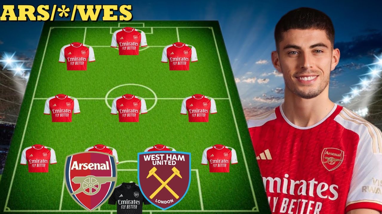 ARSENAL ULTIMATE LINE-UP AGAINST WESTHAM UNITED ON A LONDON DERBY GAME ...