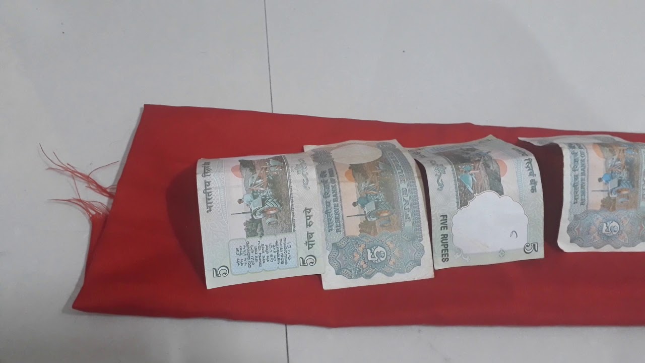Indian old 5 rs note collection - YouTube