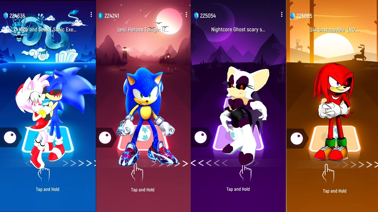 Sonic Amy Exe vs Sonic Prime vs Rouge Exe vs Knuckles Exe | Tiles Hop ...