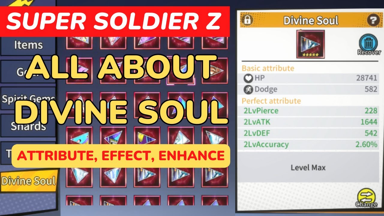 ALL ABOUT DIVINE SOUL. ATTRIBUTE, EFFECT, ENHANCE | SUPER SOLDIER Z ...