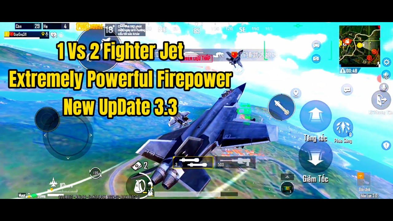 Fighter Jet With Extreme Firepower on PayLoad Pubg Mobile 3.3 | Duy Ong ...