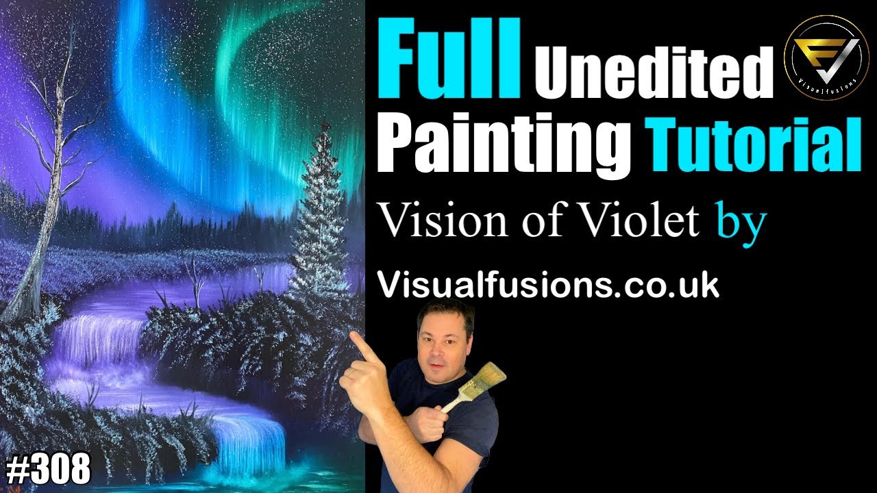 How to Paint Vision of Violet Oil Painting 308 EASY Wet on Wet Technique like Bob Ross ASMR ART ...