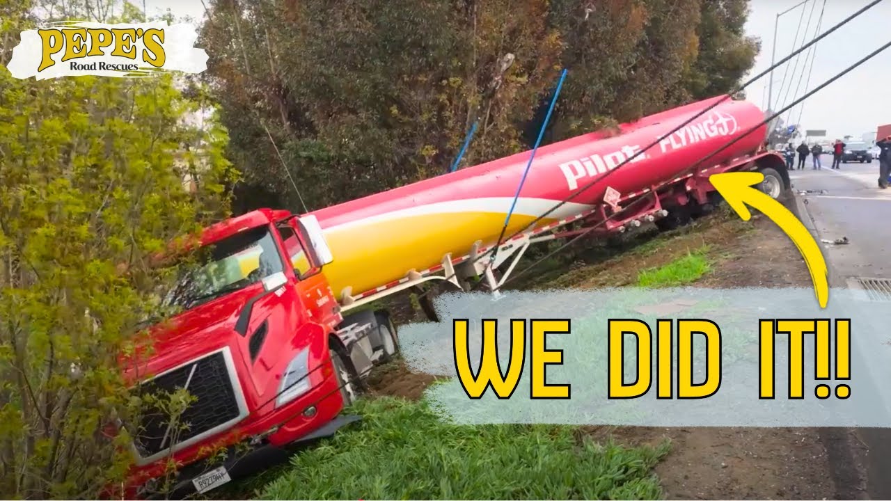 Shocking Fuel Tanker ACCIDENT Off Freeway Rescue - YouTube