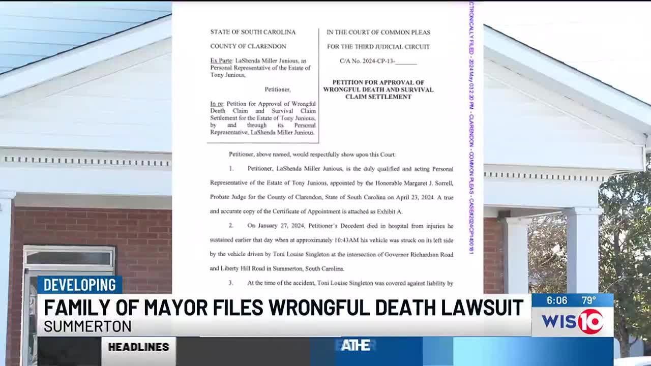 Family of former Summerton Mayor files wrongful death lawsuit following ...