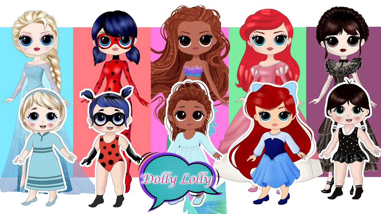 Miraculous LadyBug, Elsa, Ariel, Wednesday Growing Up - DIY Arts ...