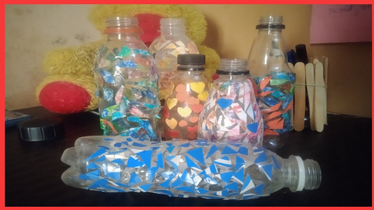 Decorate Bottles With Paper Art/Craft || Pushpa Art - YouTube