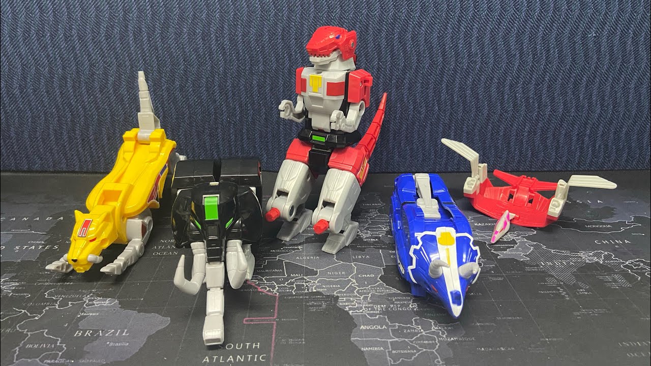 Mighty Morphin Power Rangers Dinozords Unboxing and Mega Zord Assembly ...