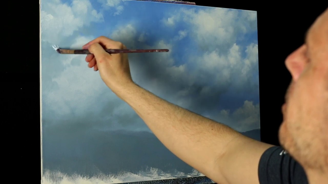PART 2 - FREE Oil Painting Lesson - Clouds and Hills with Tim Gagnon ...
