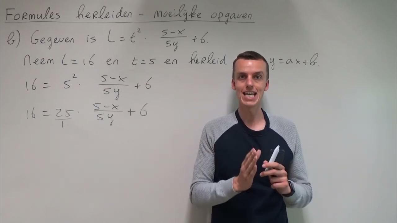 Opgave 27a/b: Formules herleiden (HAVO wiskunde A) - YouTube
