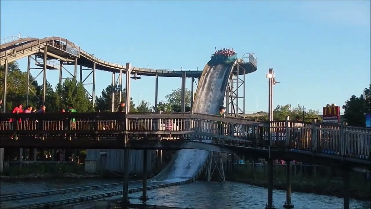 La Ronde Montreal Splash Ride Lives Up To It's Name - YouTube