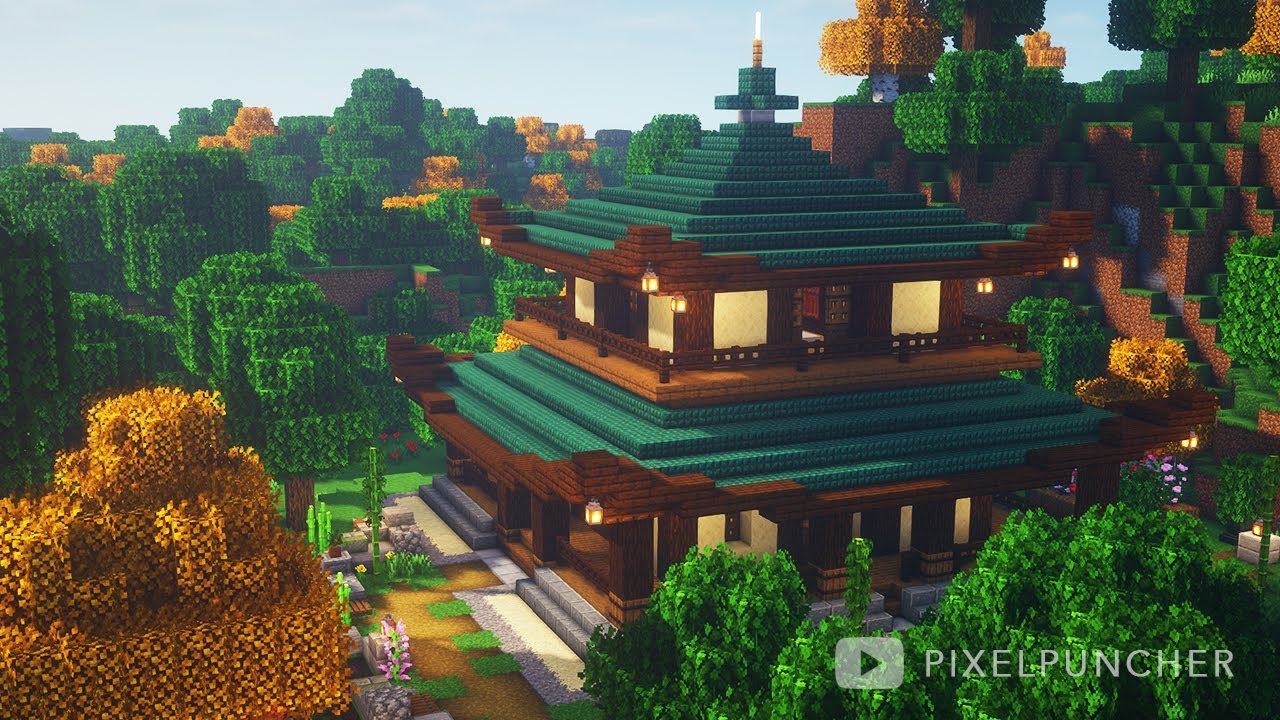 [MINECRAFT] How to Build a Japanese House | Japanese Temple - YouTube