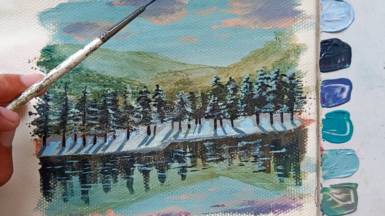 timelapse painting landscape / painting timelapse - YouTube