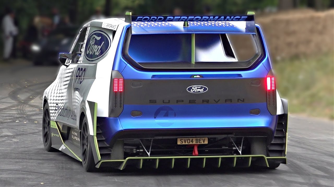 World’s Most Powerful Van! 2000HP EV Ford Transit SuperVan FULL SEND ...