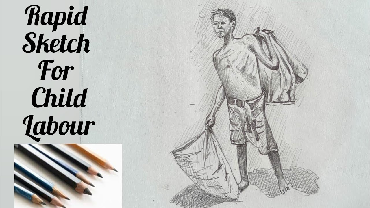 child sketch | How to draw child| child labour drawing. - YouTube