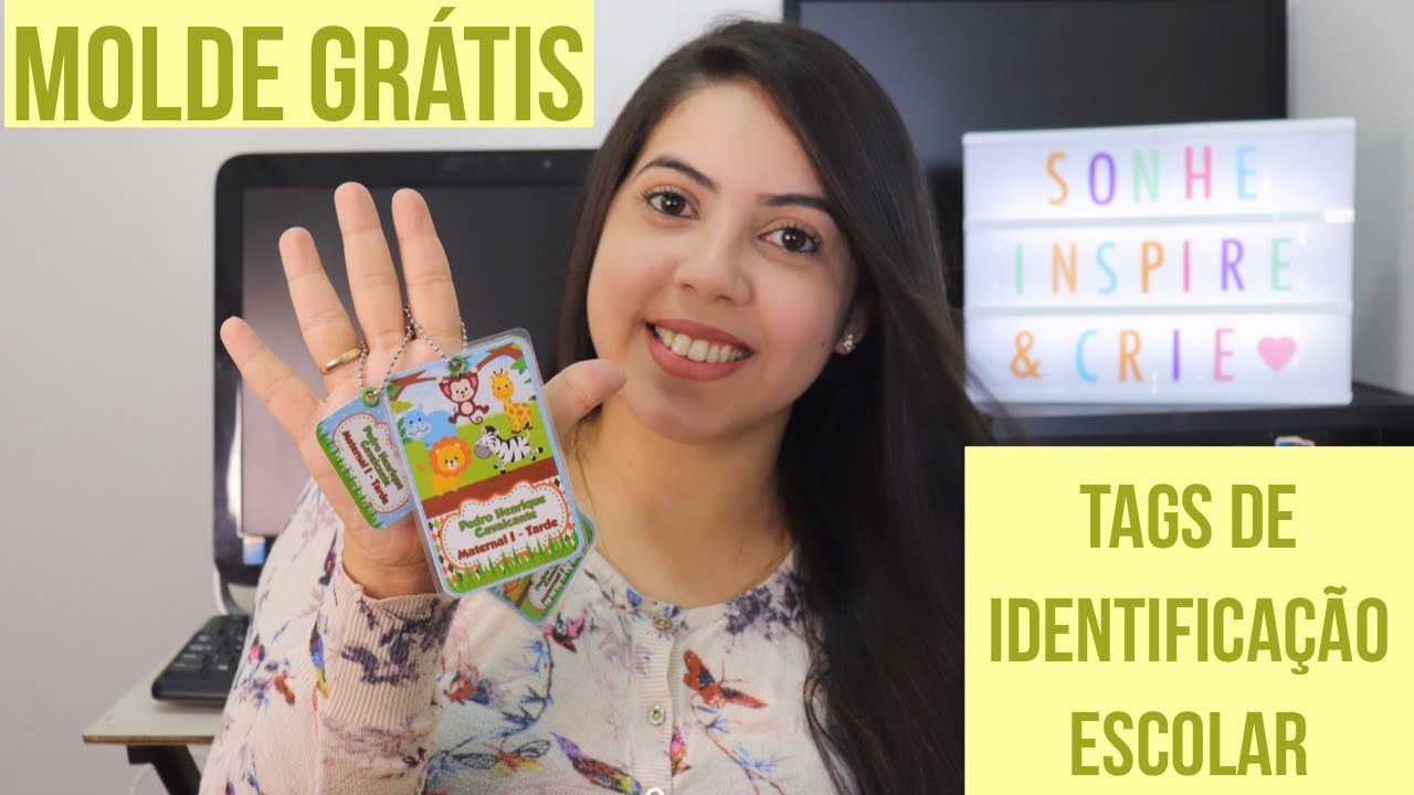 COMO FAZER TAG DE IDENTIFICAÇÃO ESCOLAR - YouTube