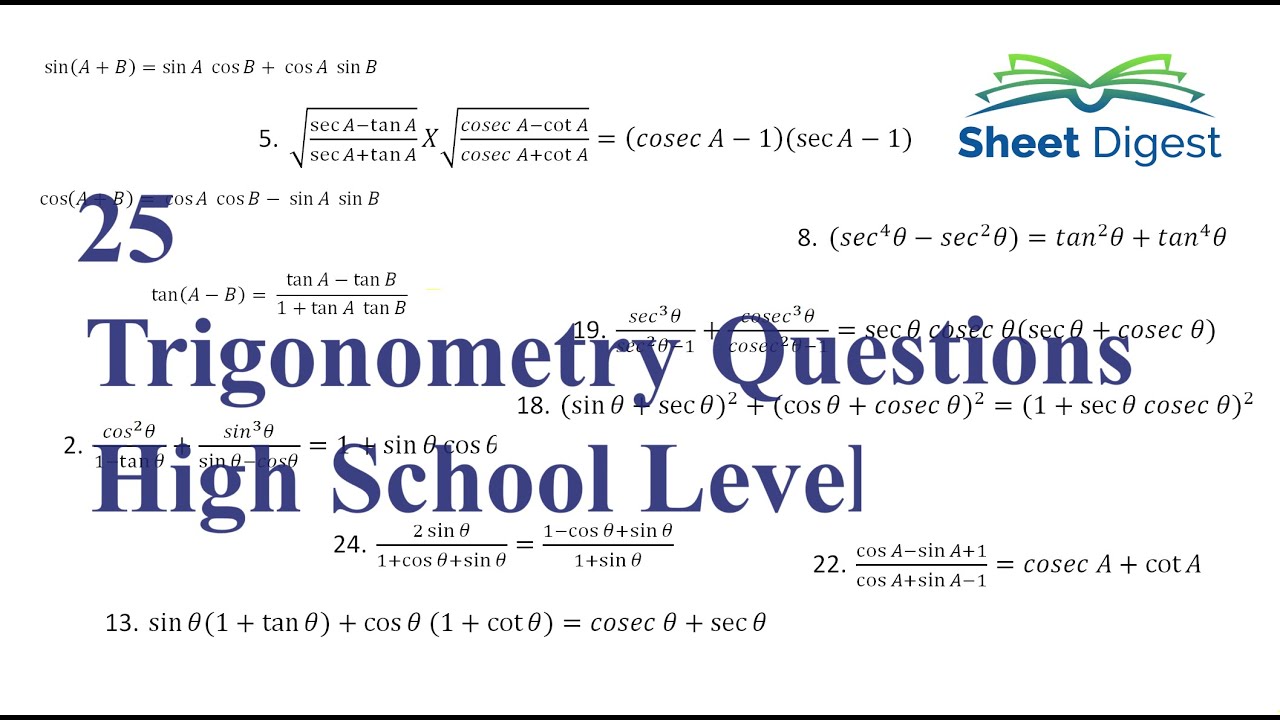 25 Trigonometry Questions Practice - YouTube