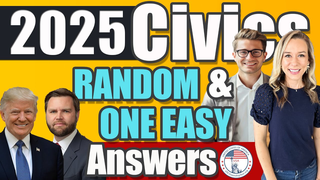 [2025] 100 civics questions ONE EASY answers US naturalization test ...