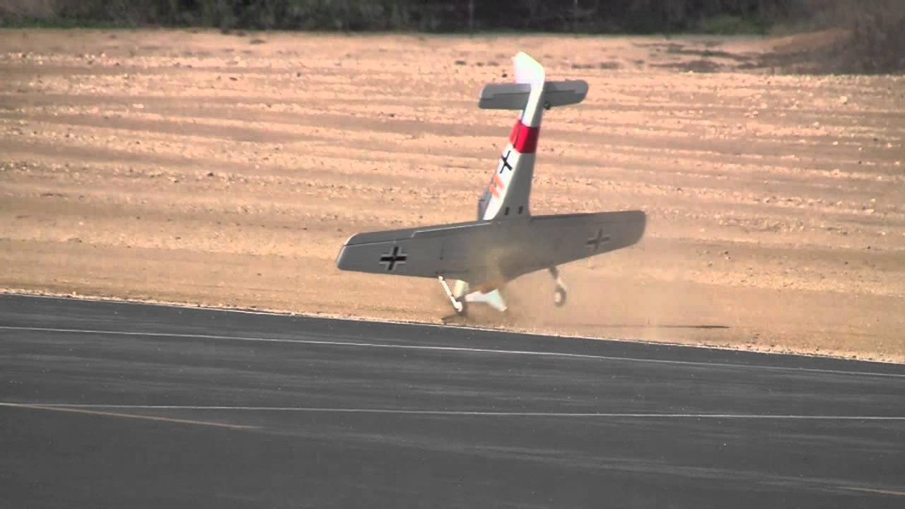RC FW-190 Focke-Wulf Crash landing 2012 Feb - YouTube