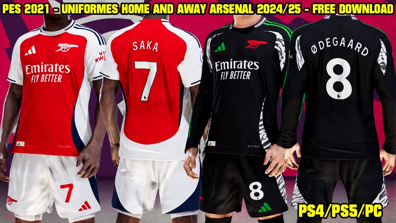 PES 2021 - NEW KITS HOME AND AWAY ARSENAL 2024/25 - PS4/PS5/PC - NOVOS ...