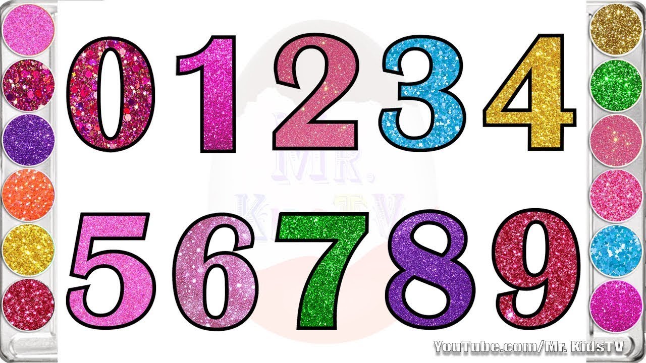 1234 Learn numbers 1 to 15 with Color and Glitter Coloring pages - YouTube