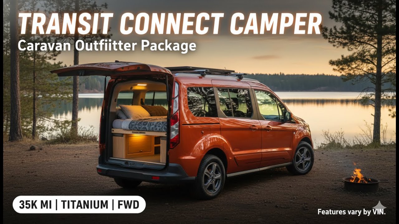2022 Ford Transit Connect Titanium Camper Van! Caravan Outfitter Bed ...