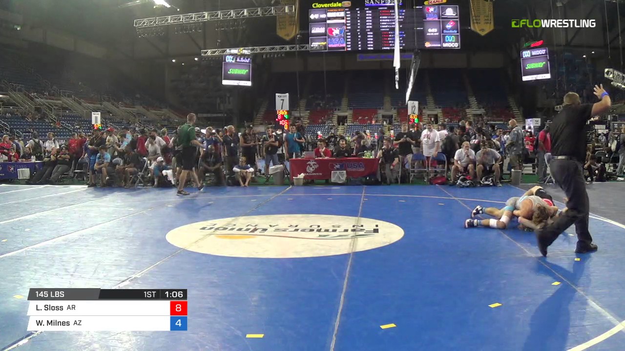 Junior GR 145 Consi of 16 #2 - Logan Sloss (AR) vs. Weston Milnes (AZ ...