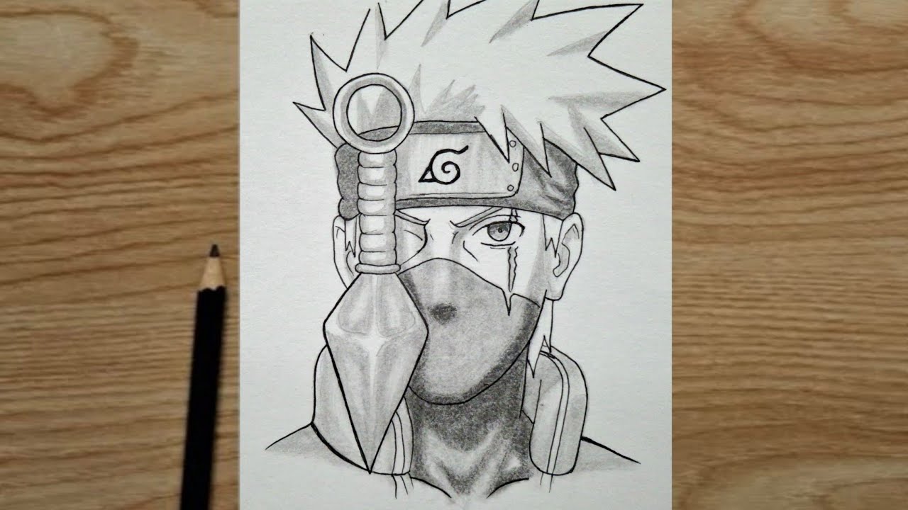 Kakashi face drawing Step-by-Step Tutorial || Drawing tutorial Kakashi ...