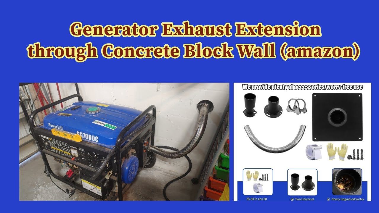 Generator Exhaust Extension Installation Concrete Block Wall - YouTube