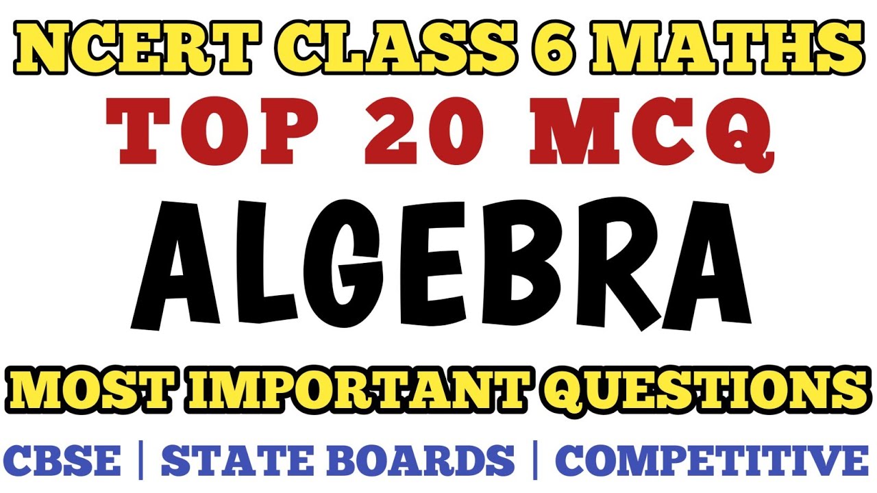 Best MCQ Class 6 Algebra || Maths Chapter 11 Algebra Questions // Class ...