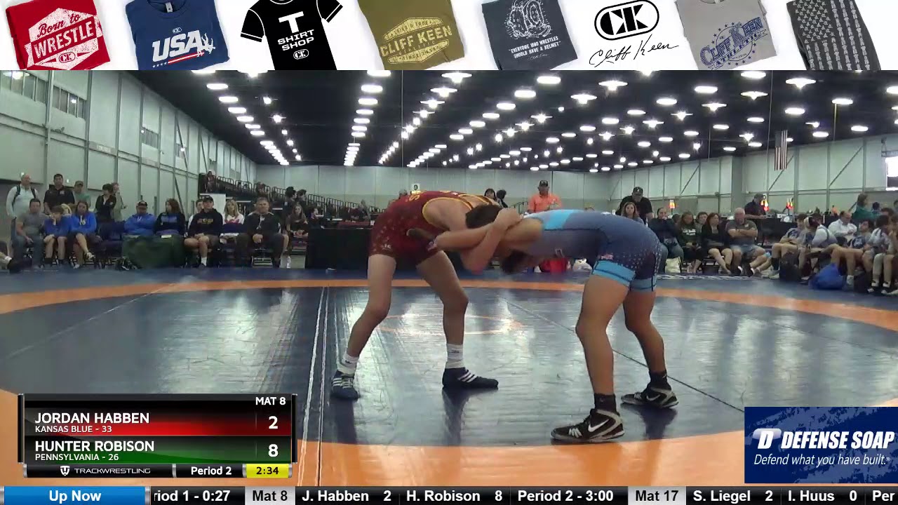 Mat 8 100 Jordan Habben Kansas Blue Vs Hunter Robison Pennsylvania ...
