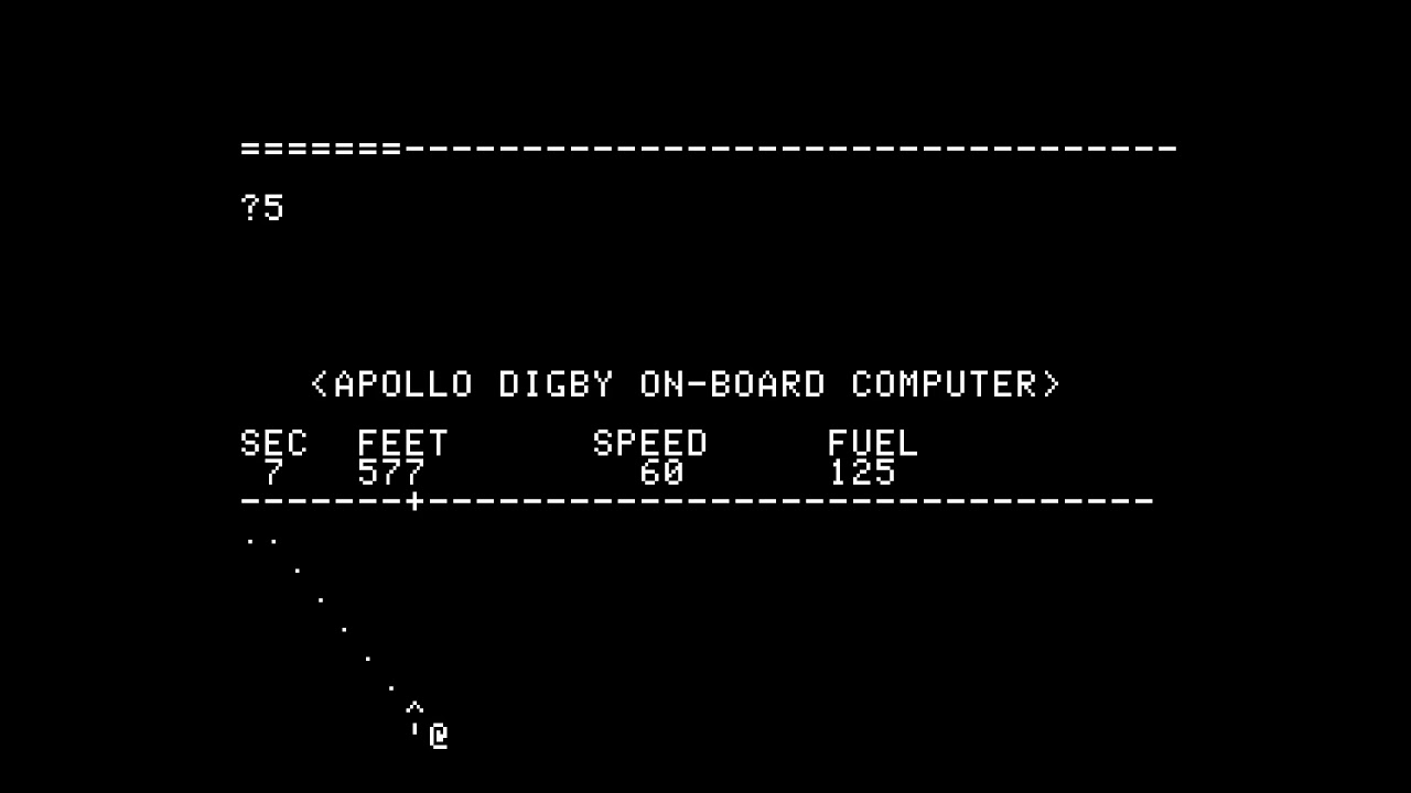 Lunar Lander ASCII - (2012) - Apple 1 - WIN! - YouTube