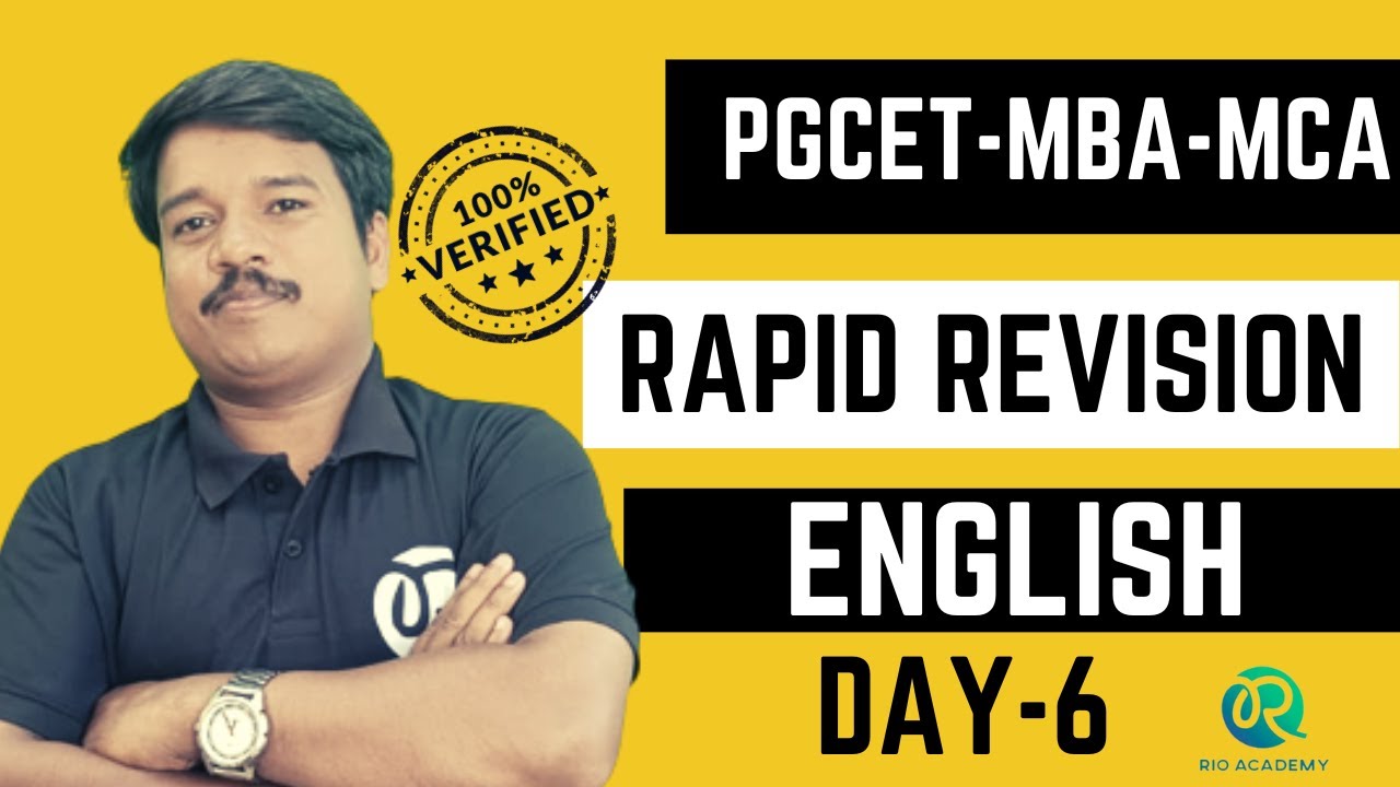 Master the PGCET MBA-MCA Exam 2024 with Rapid English Revision - YouTube