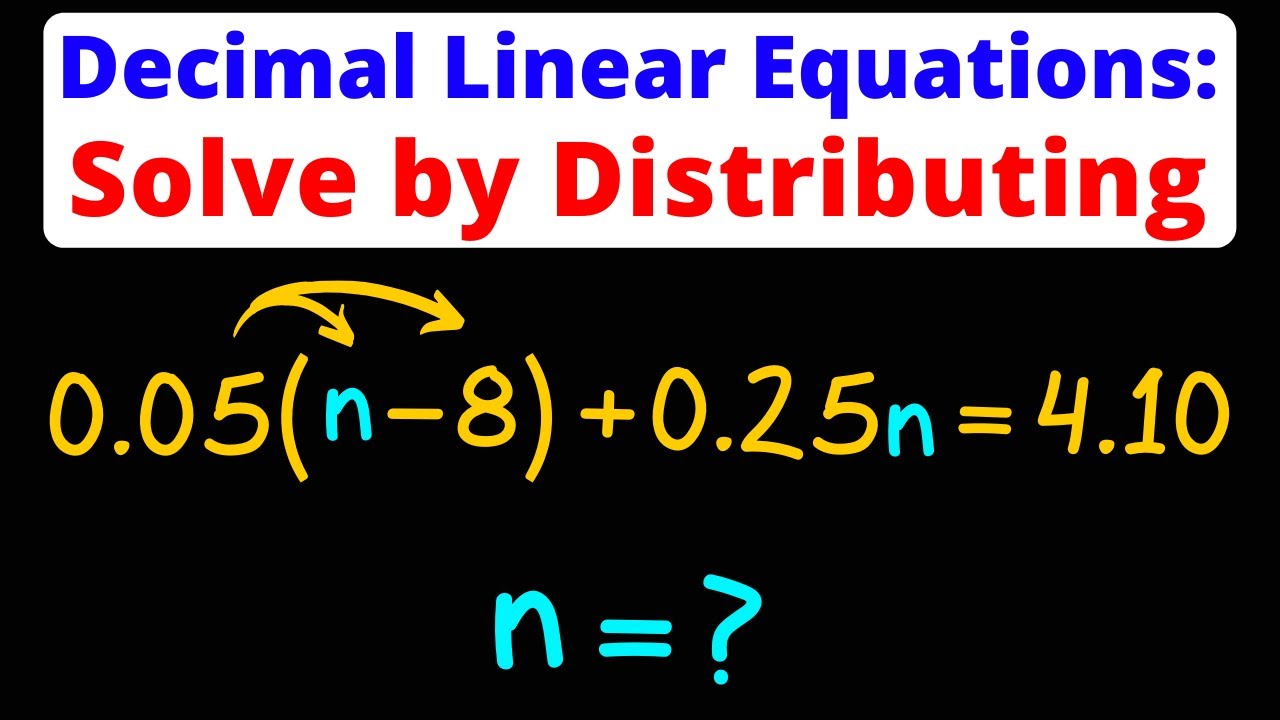 Solve Algebraic Equations With Decimal Coefficients Use The Solve Algebraic Equations With Decimal Coefficients Use The
