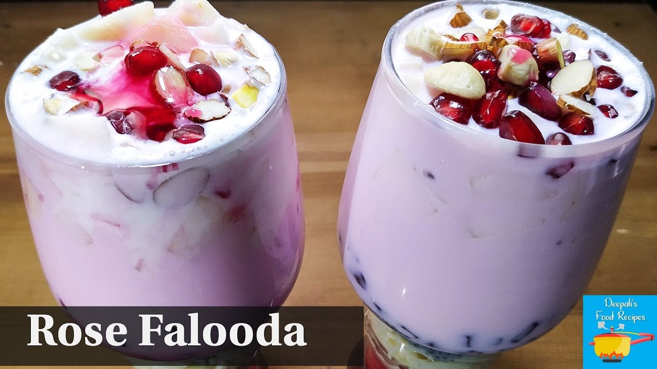 Falooda Recipe | Homemade Rose Falooda Recipe | Faluda Recipe | Feluda ...