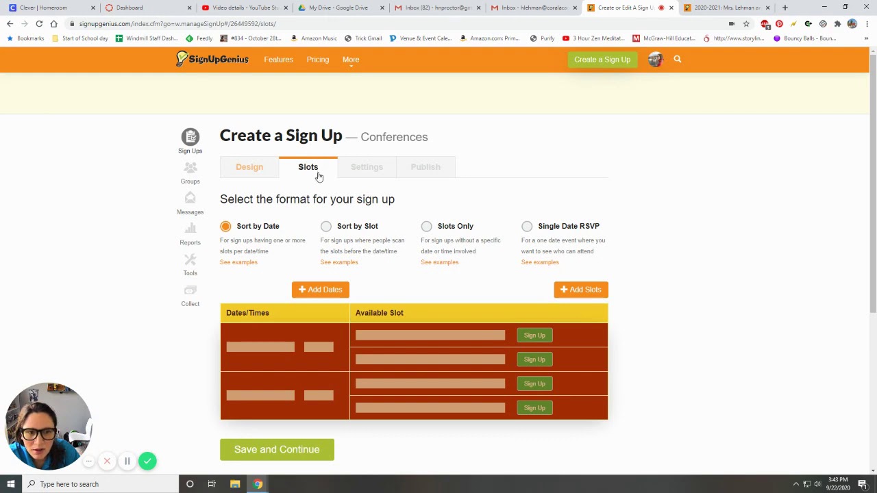 How to Create a Sign Up Genius for Conferences with Hidden Names and ...