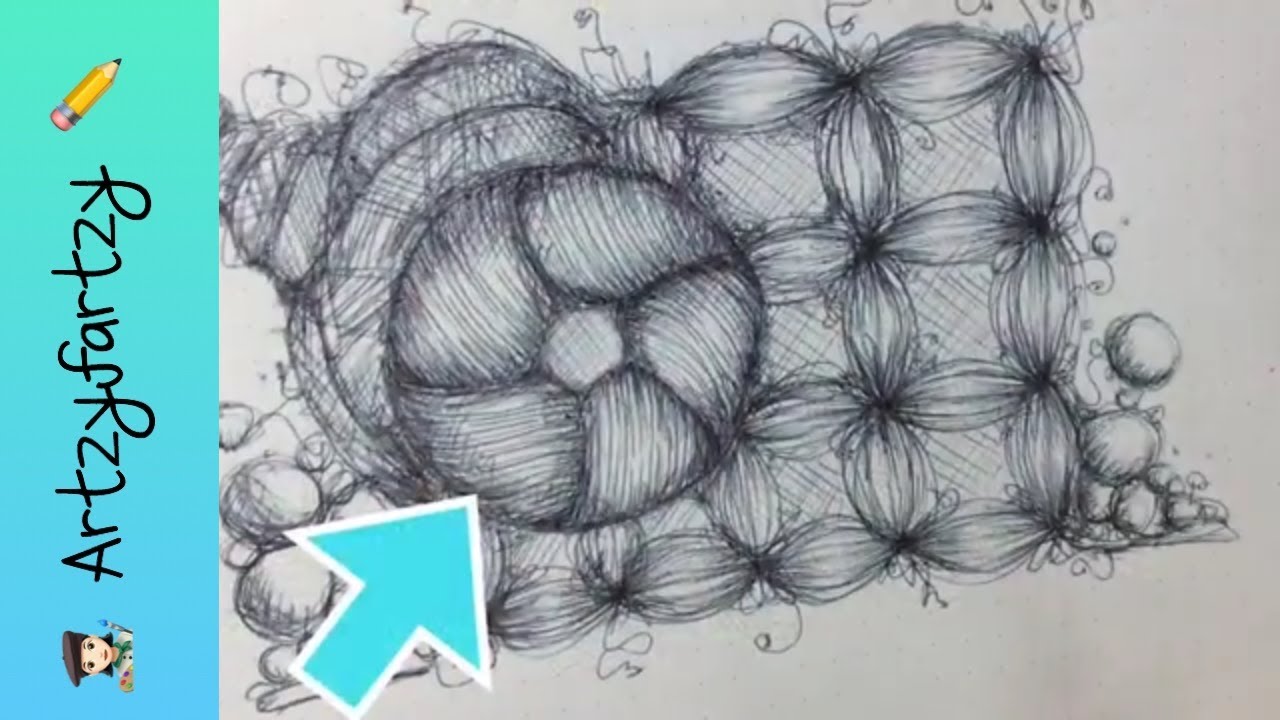 How to Draw Pattern “Wooly Zenball” - Zentangle art with a ball point ...