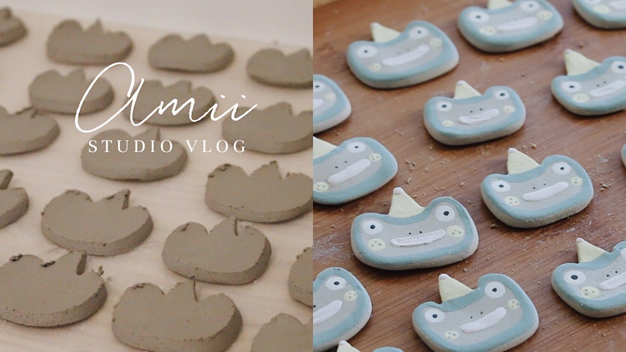Studio Vlog | How I Make Ceramic Pins at Home, Launching Happy Mail ...