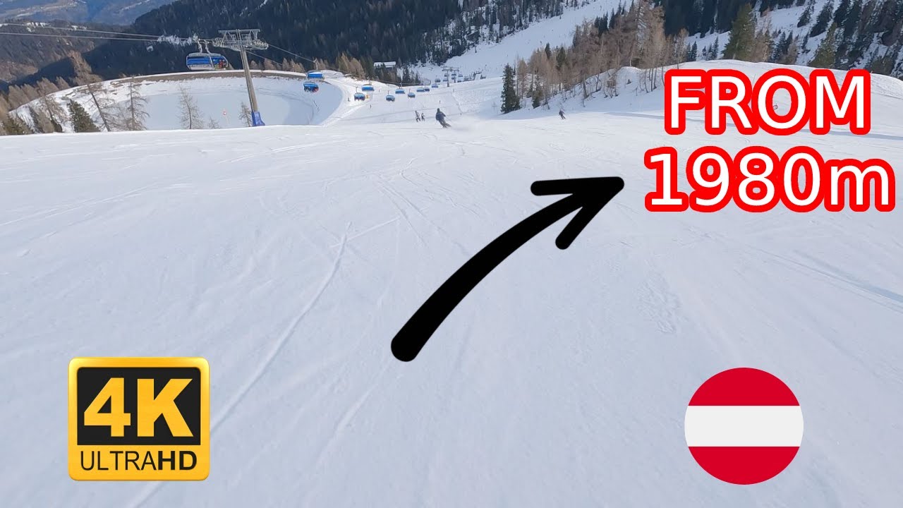 POV morning relaxed skiing from 1980m ALTITUDE | ASMR sounds of skiing ...