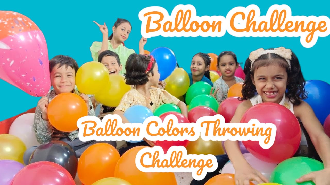 Balloon Challenge | Balloon colors throwing challenge| Team A vs Team B ...