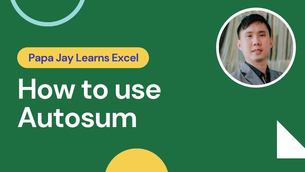 Excel How To Use Autosum With Sum Average Count Max Min Youtube 5191
